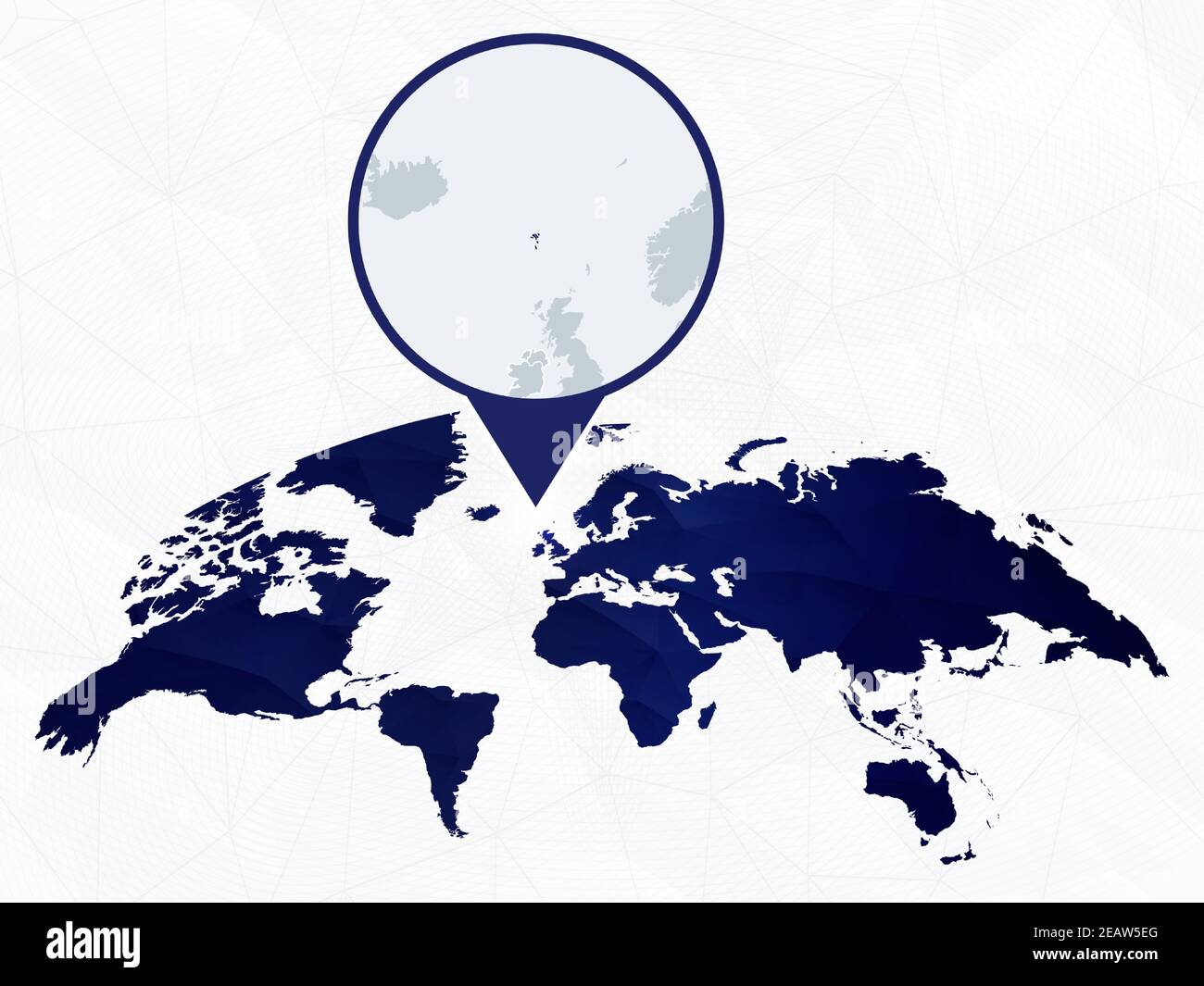 Faroe Islands detailed map highlighted on blue rounded World Map. Map ...