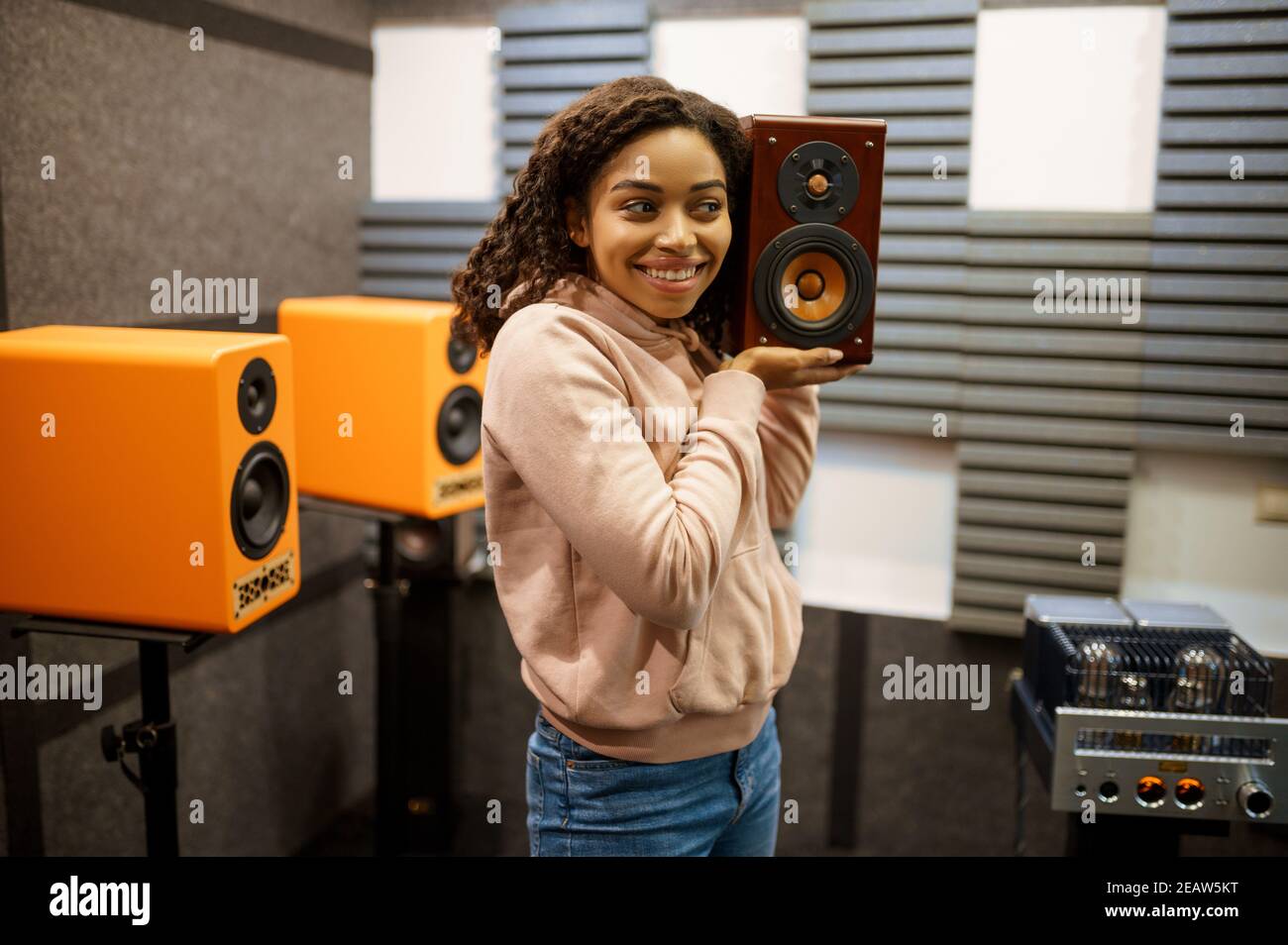 Female speaker holds hi-res stock photography and images - Alamy