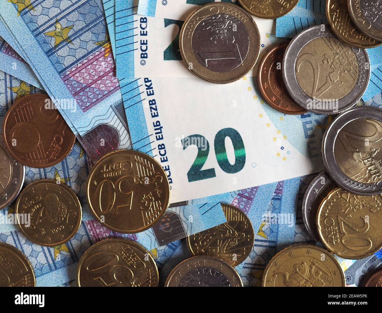 Euro notes and coins, European Union Stock Photo - Alamy