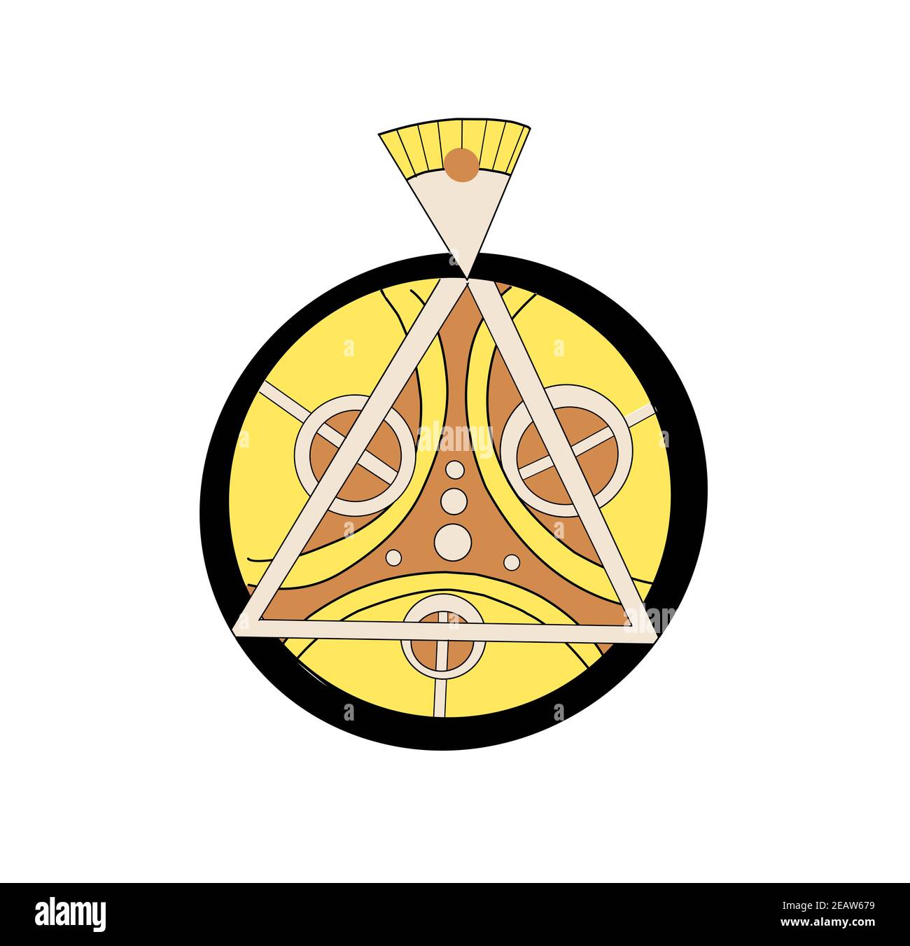 Magic medal. The suspension is mystical. Ancient runes. illustration ...