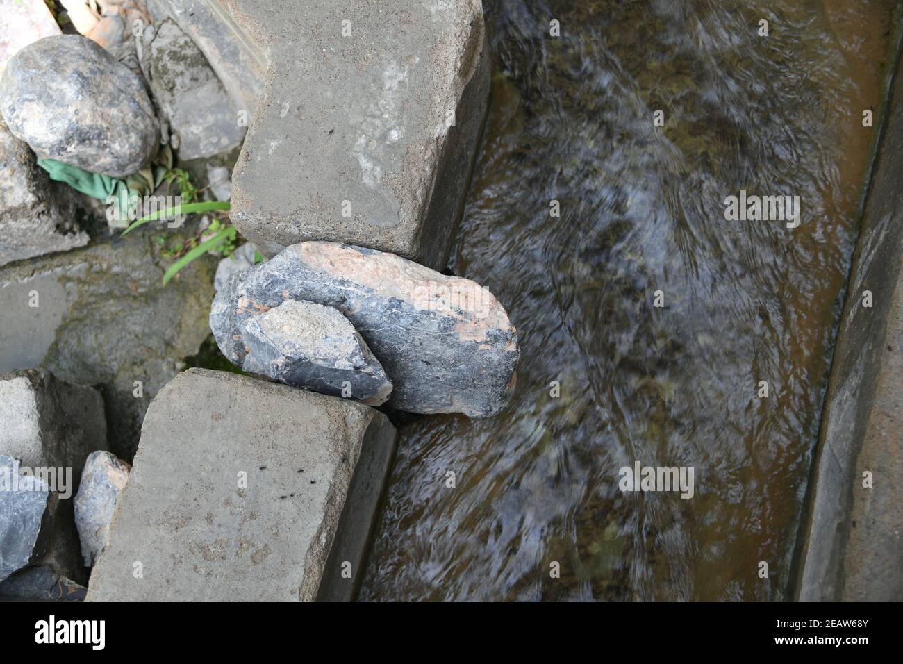 The famous Falaj irrigation system can be seen in the oasis of the ...
