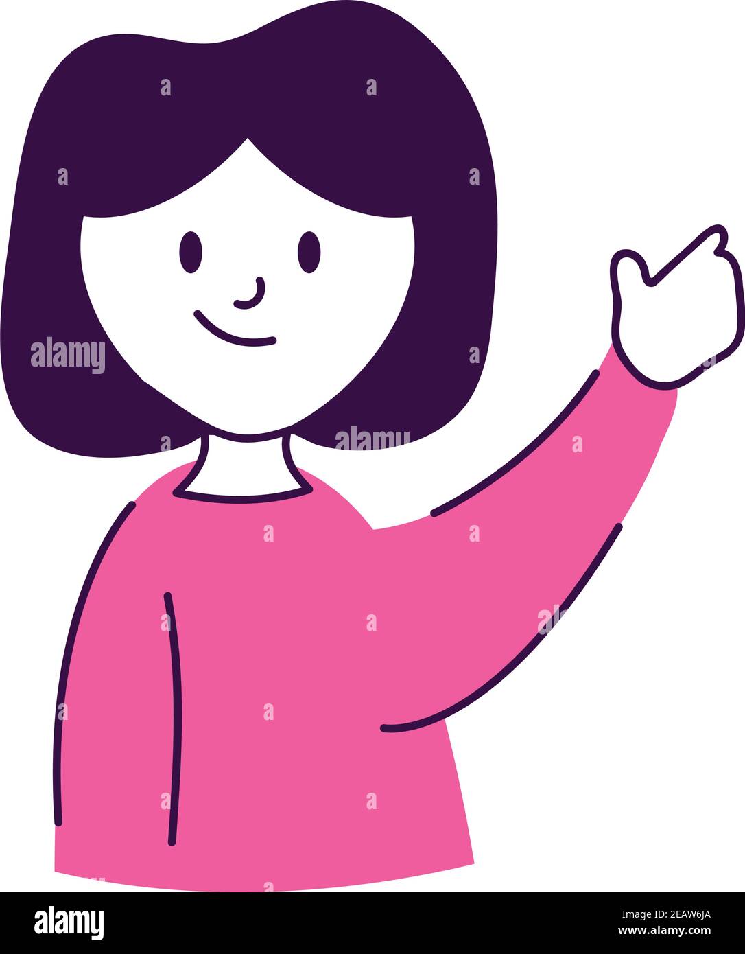 Waving Cartoon Woman High Resolution Stock Photography and Images - Alamy