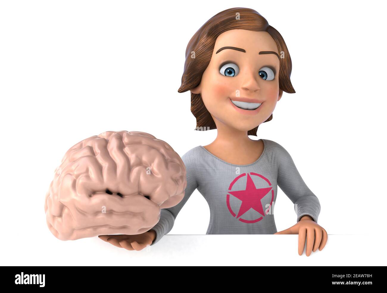 Girl cartoon brain idea hi-res stock photography and images - Alamy