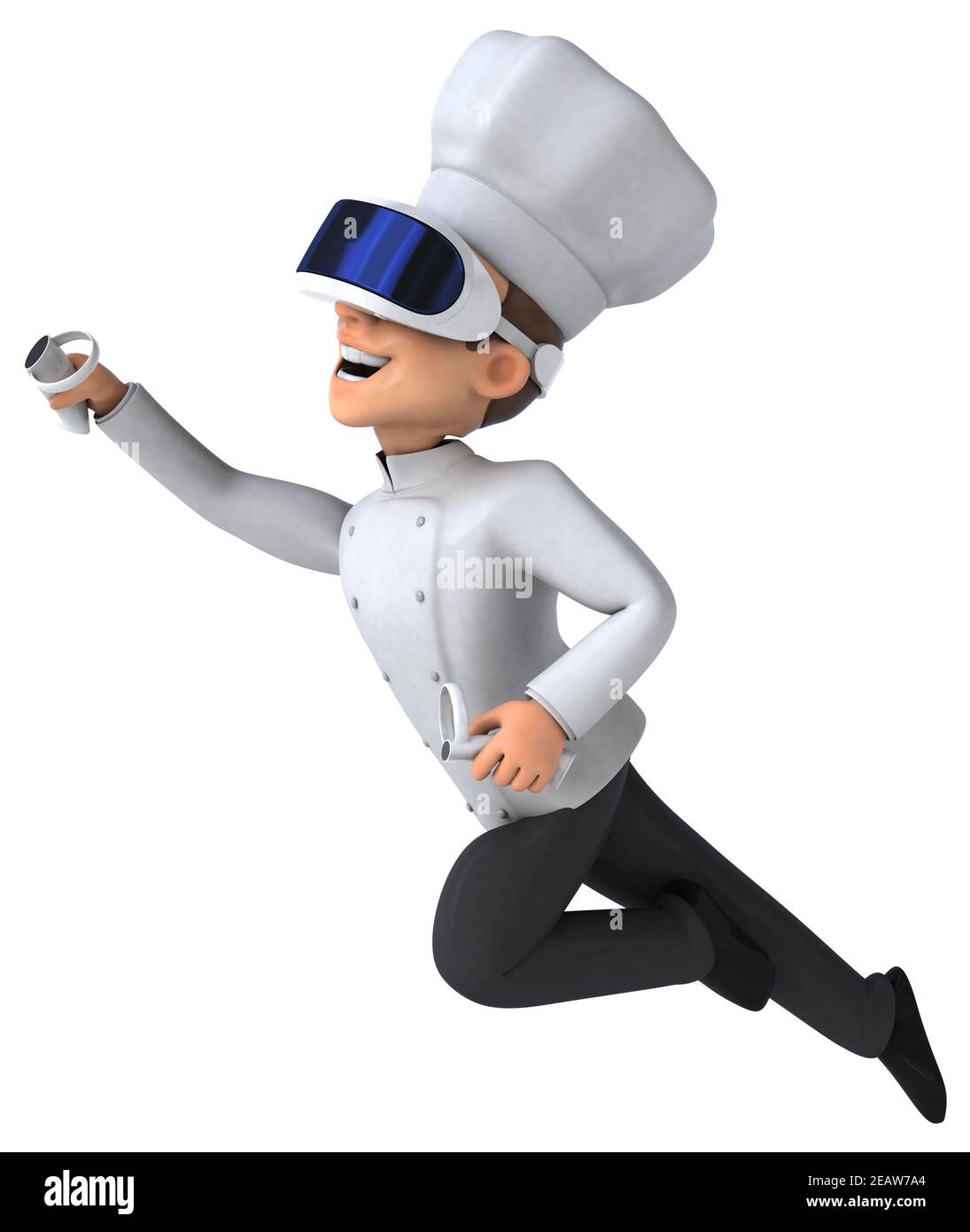 Fun 3D Illustration of a chef with a VR Helmet Stock Photo - Alamy