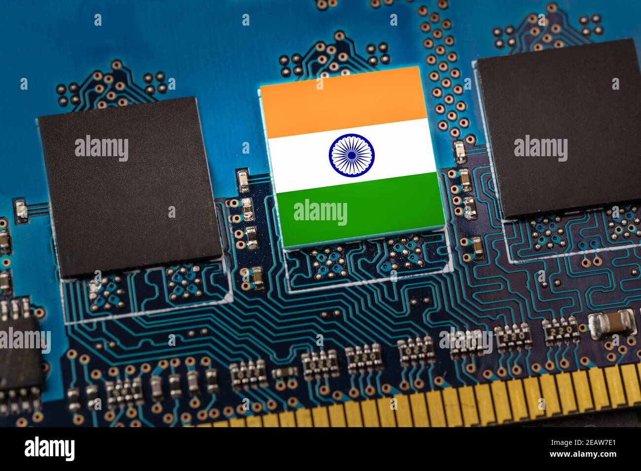 Flag of India in the center of a circuit board Stock Photo - Alamy