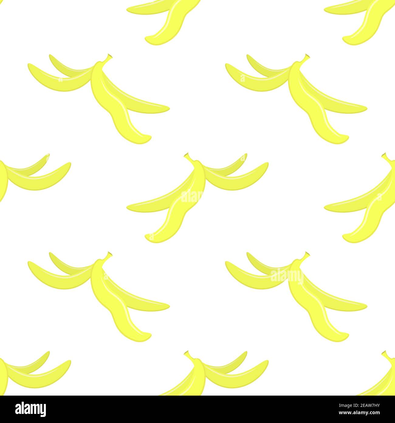 Yellow Banana Skin Seamless Pattern Isolated on White Background Stock ...