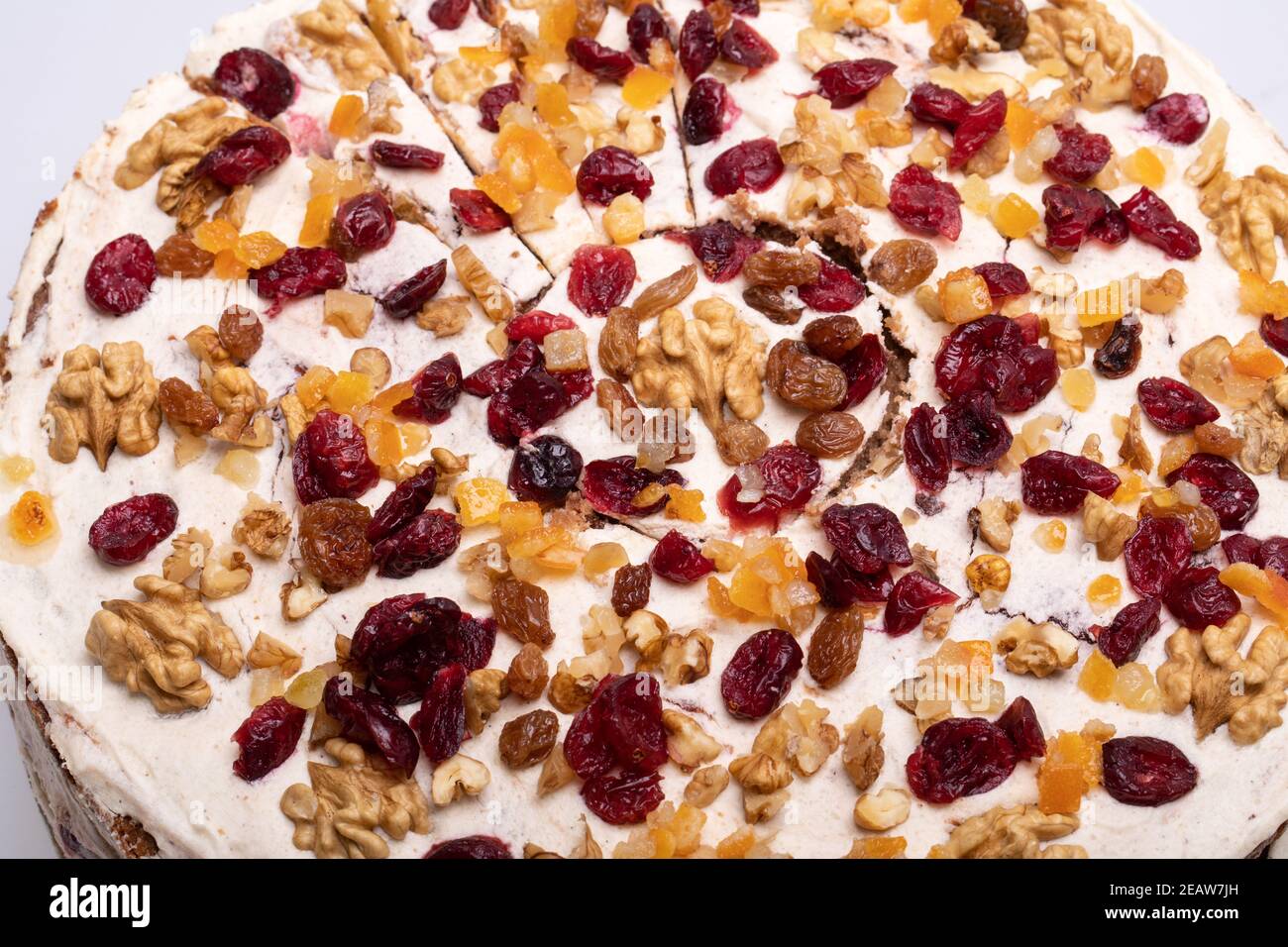 gingerbread cake sprinkled with dried fruits Stock Photo - Alamy