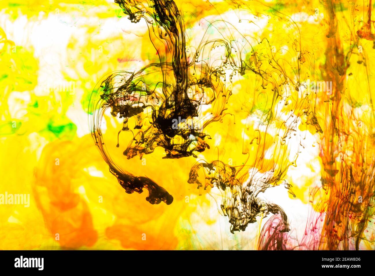 Acrylic colors and ink in water. Abstract background Stock Photo - Alamy