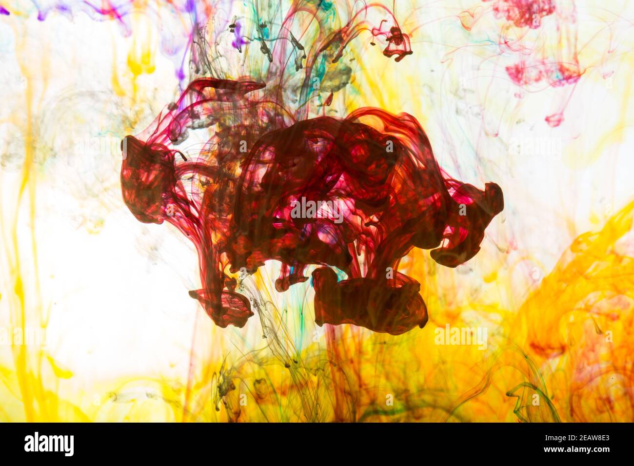 Acrylic colors and ink in water. Abstract background Stock Photo - Alamy