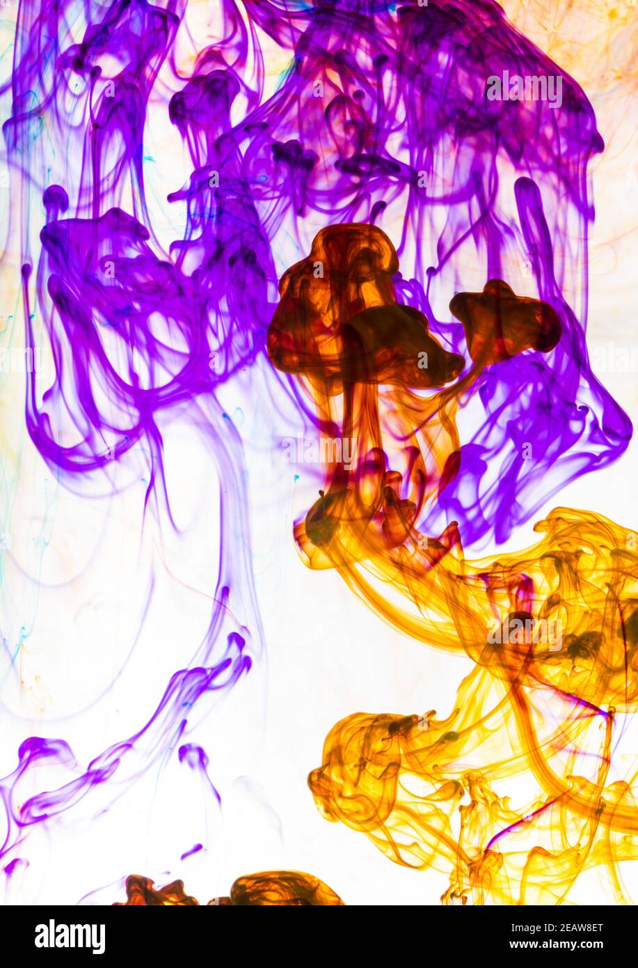 Acrylic colors and ink in water. Abstract background Stock Photo - Alamy