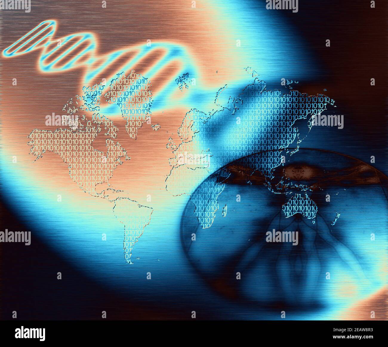 DNA strand and binary code background Stock Photo - Alamy