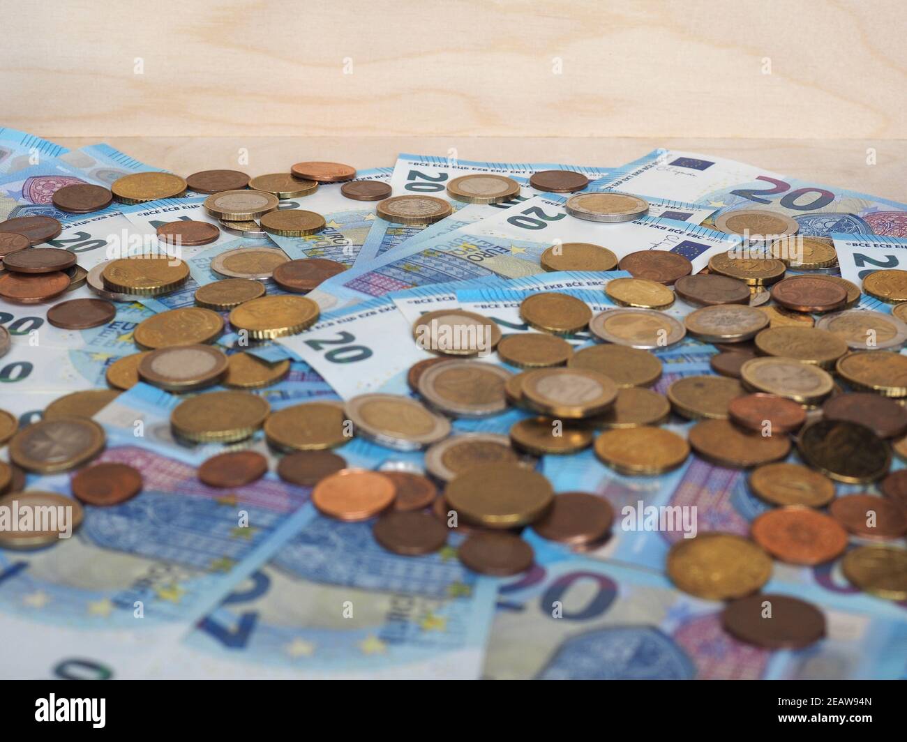 Euro notes and coins, European Union Stock Photo - Alamy