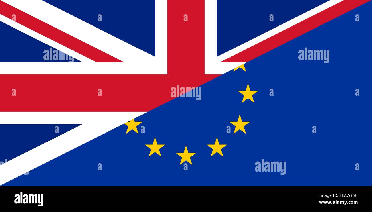Flags of the UK and EU Stock Photo - Alamy