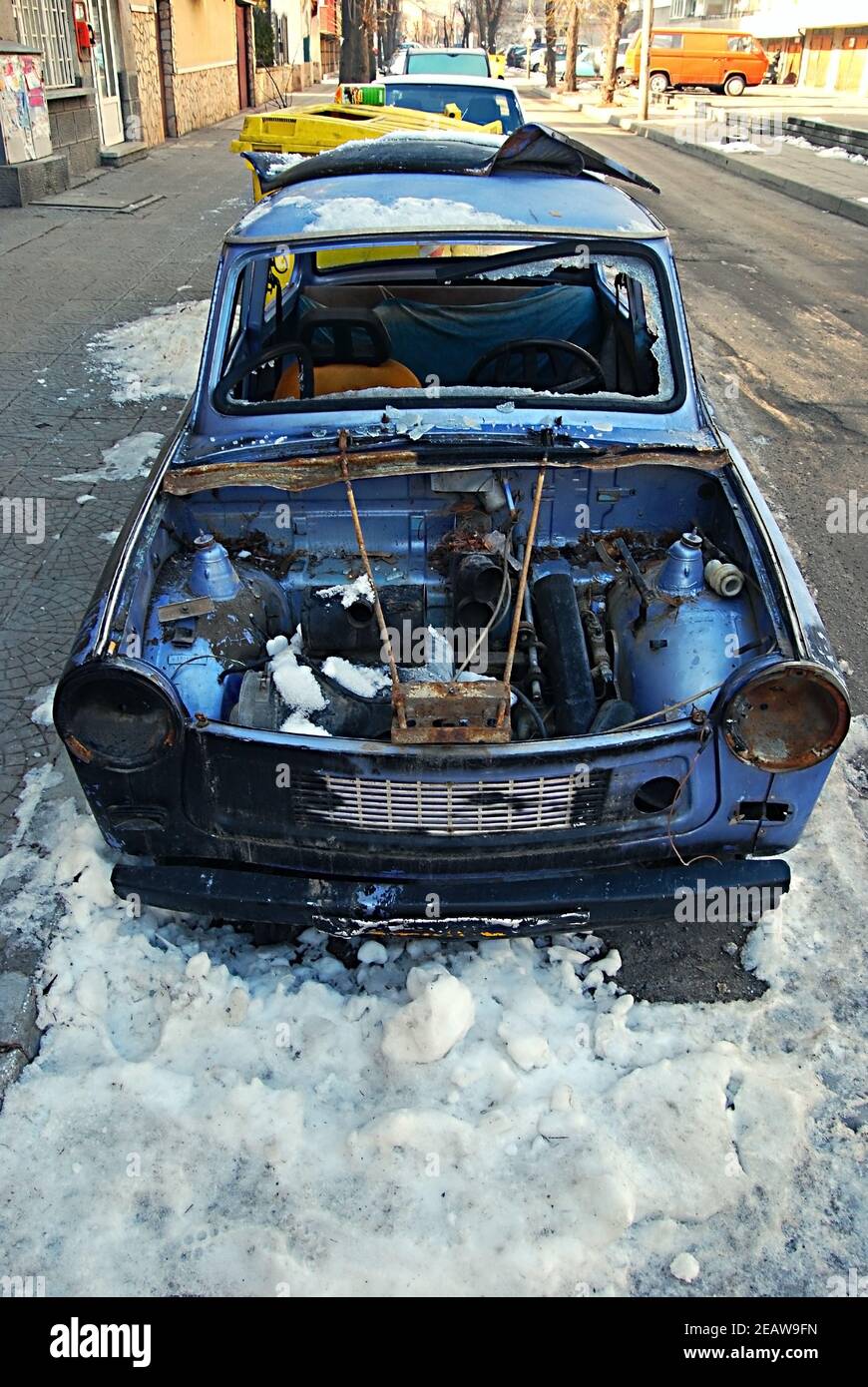 Old destroyed abandoned trabant car hi-res stock photography and images ...