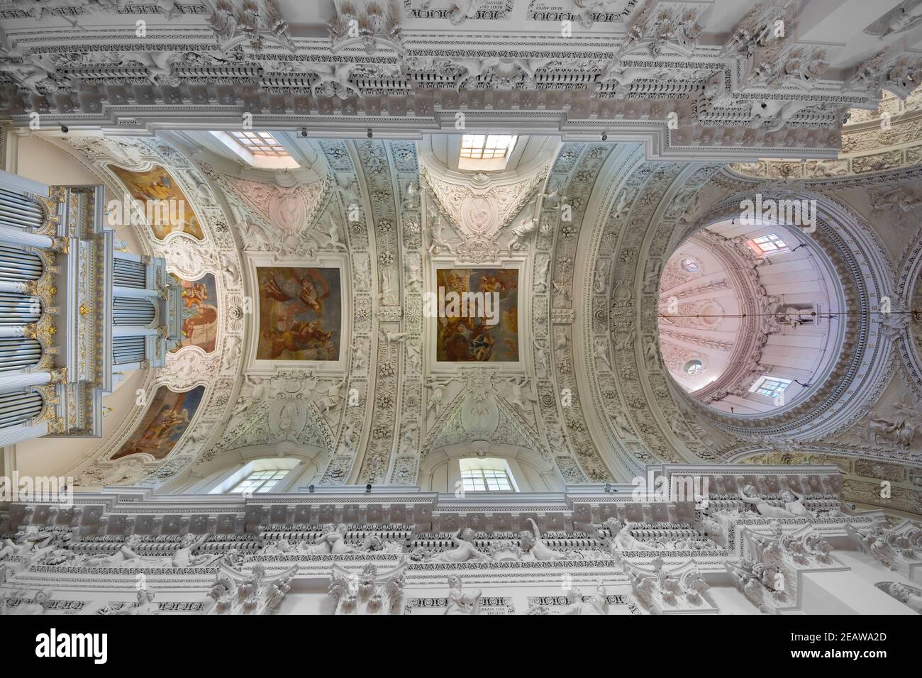Vault of Baroque style church of St. Peter and St. Paul in Vilnius ...