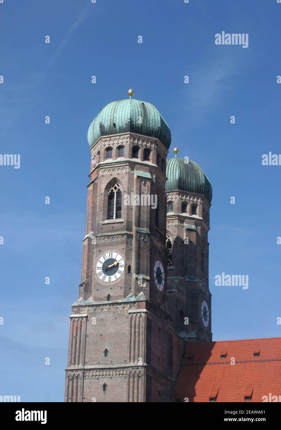The famous Frauenkirche Church in central Munich, Germany Stock Photo ...