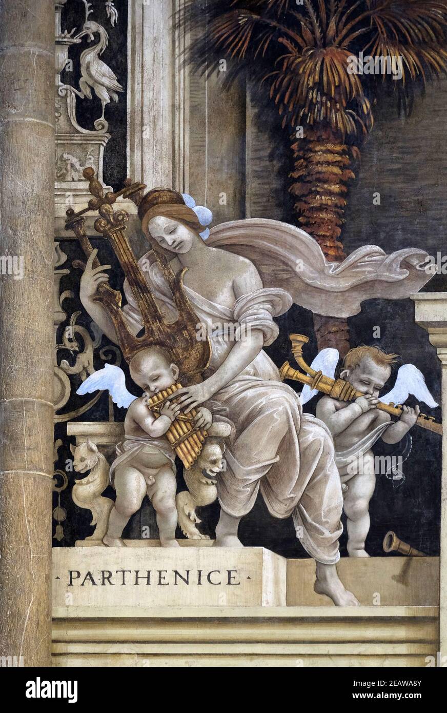 Parthenice (pagan muse), detail of Filippino Lippi's frescoes in the ...