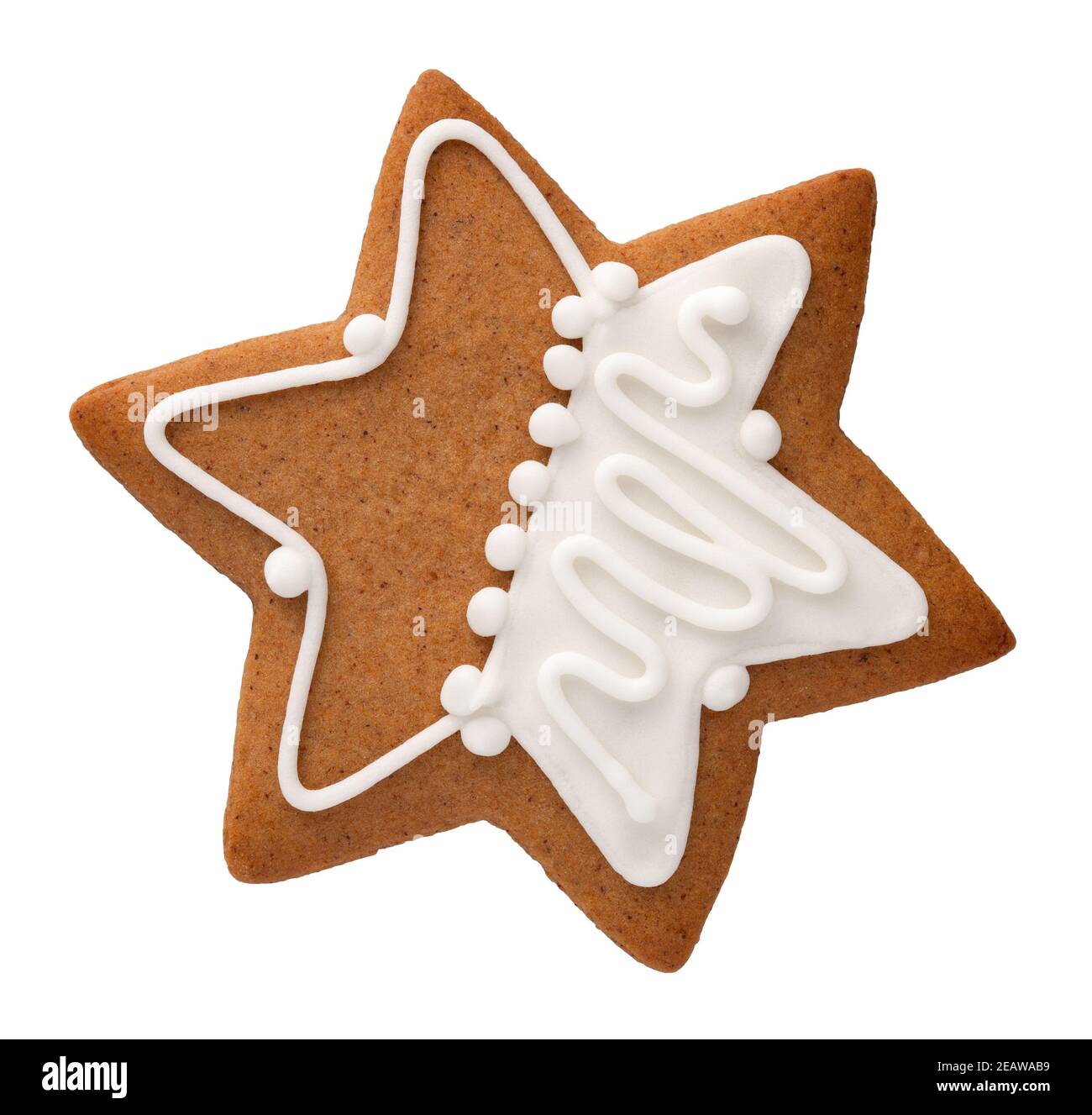 Gingerbread Star Isolated Over White Background Stock Photo - Alamy