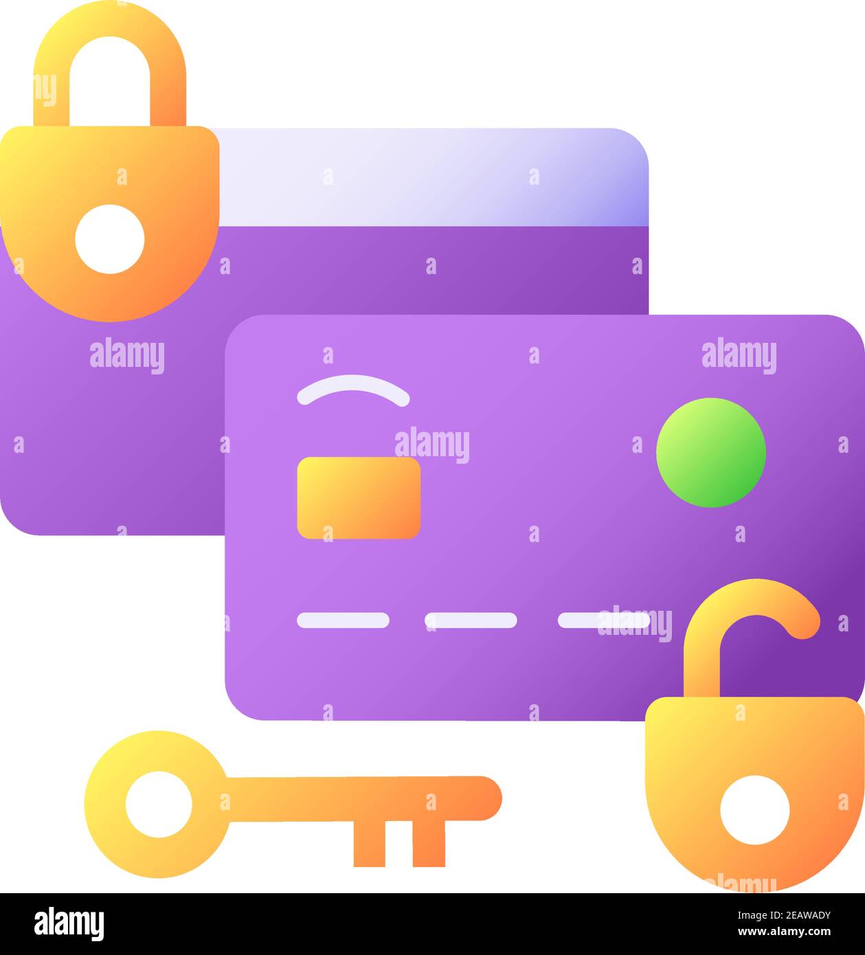 Lock and unlock card vector flat color icon Stock Vector Image & Art ...