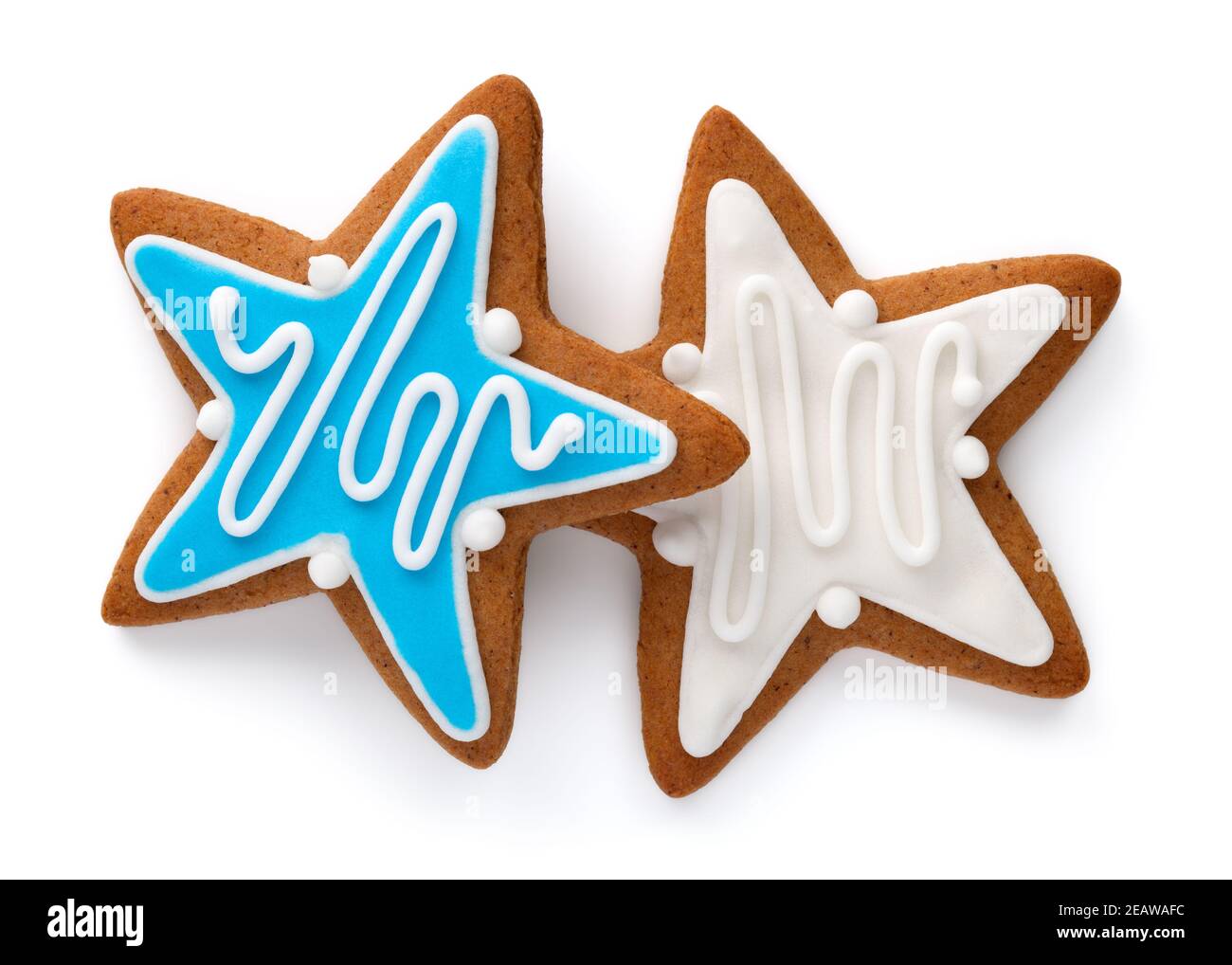 Two Gingerbread Stars Isolated Over White Background Stock Photo - Alamy