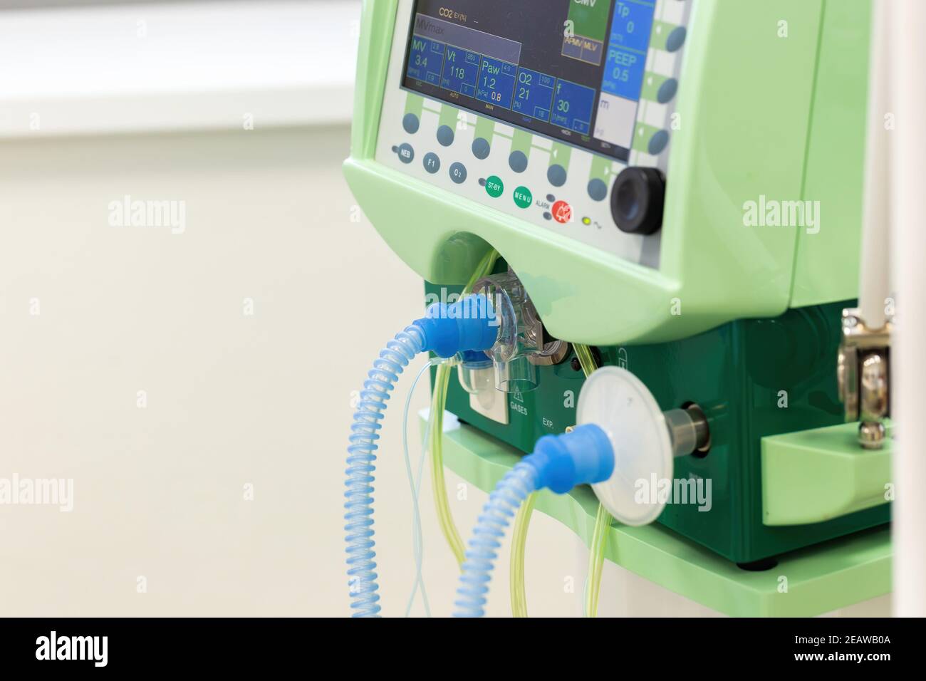 Display with buttons for operation of artificial lung ventilation Stock ...