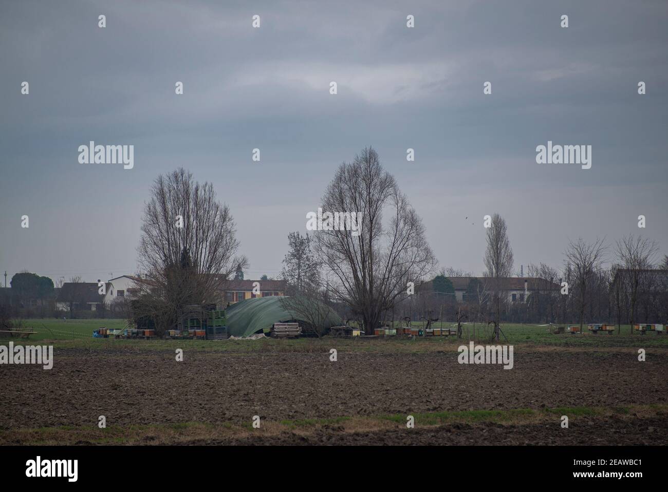 Countryside landscape in northern Italy in winter 3 Stock Photo - Alamy
