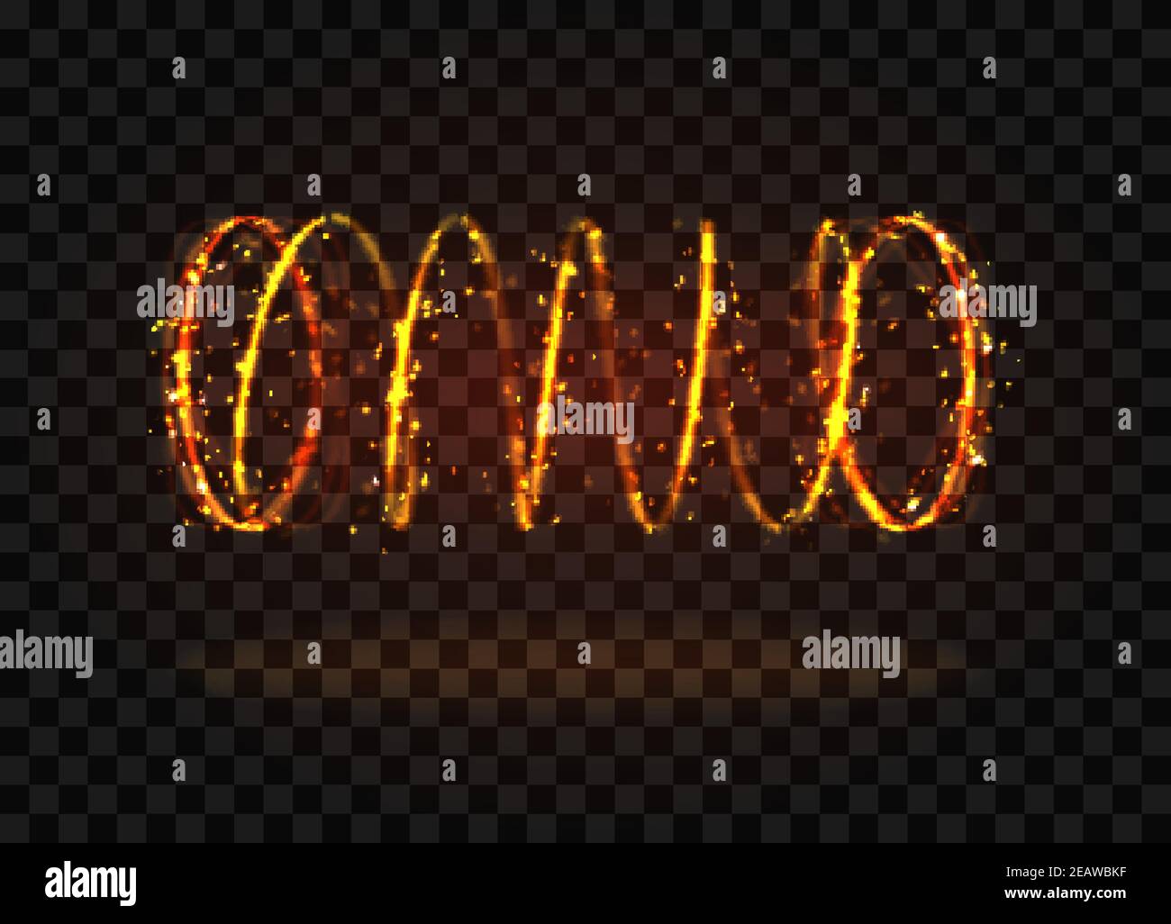 Yellow horizontal spiral teleport with light effects. Magic glowing ...