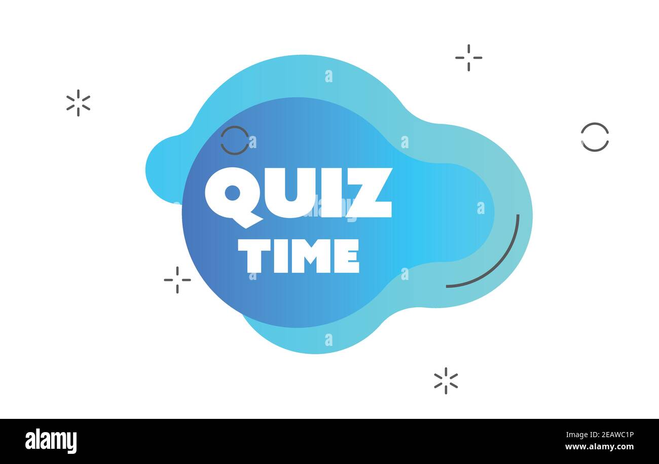 Quiz time logo with clock, concept of questionnaire show sing, quiz ...