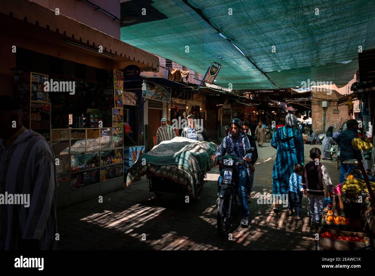 Marrakesh, Morocco - April 15, 2016: Street scene in the city of ...