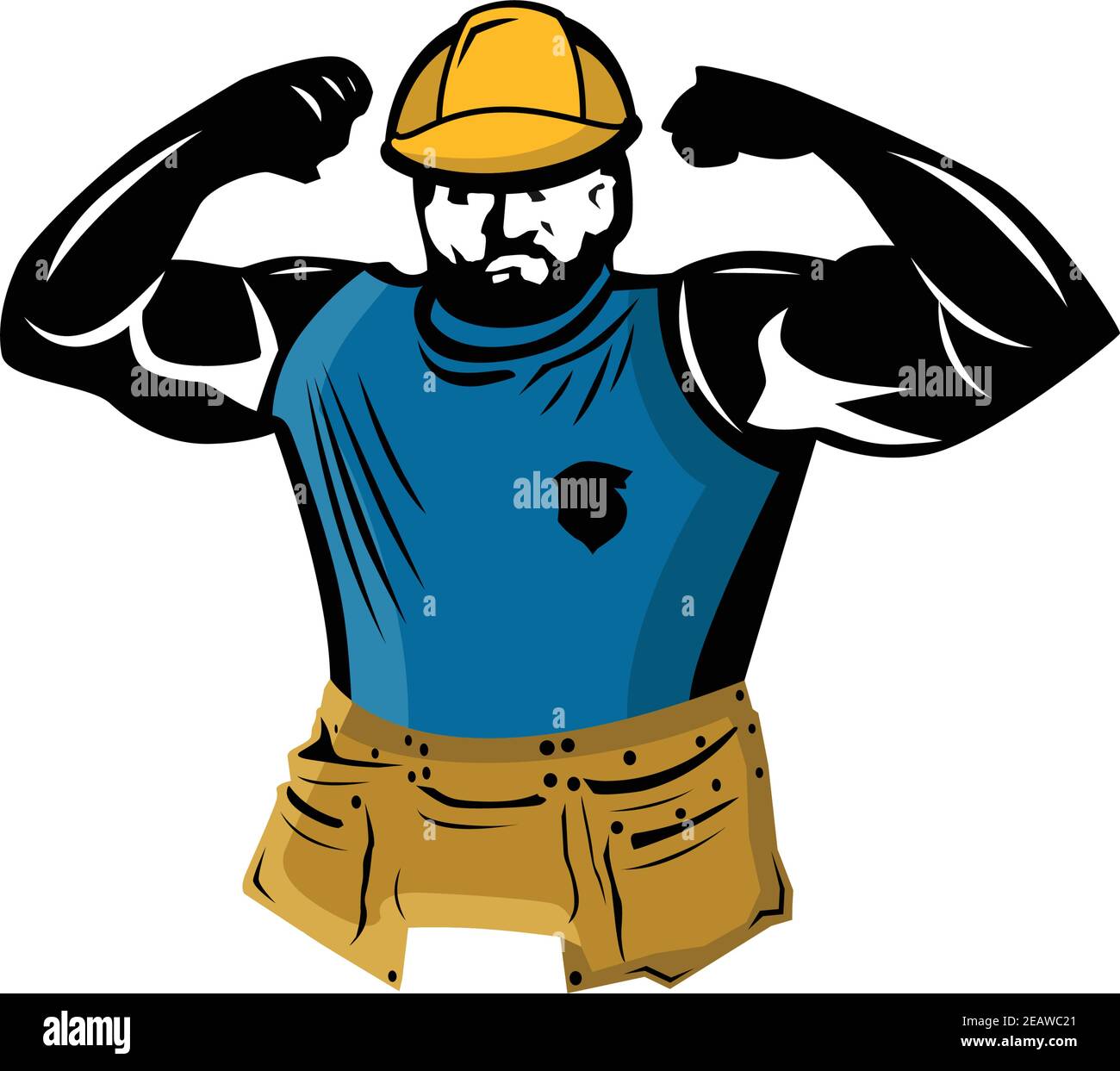 Strong Construction Worker Cartoon