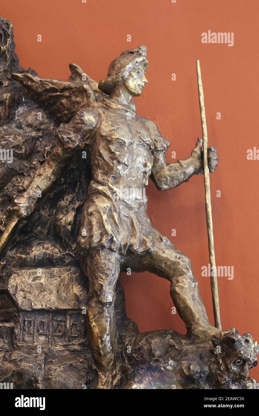 Saint Michael, bas relief in Chapel of Saint Dismas in Zagreb, Croatia ...