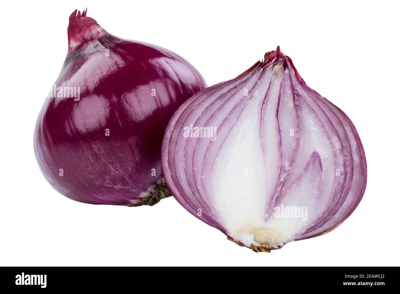 Vegetable red onion onions vegan slice sliced isolated on white Stock ...