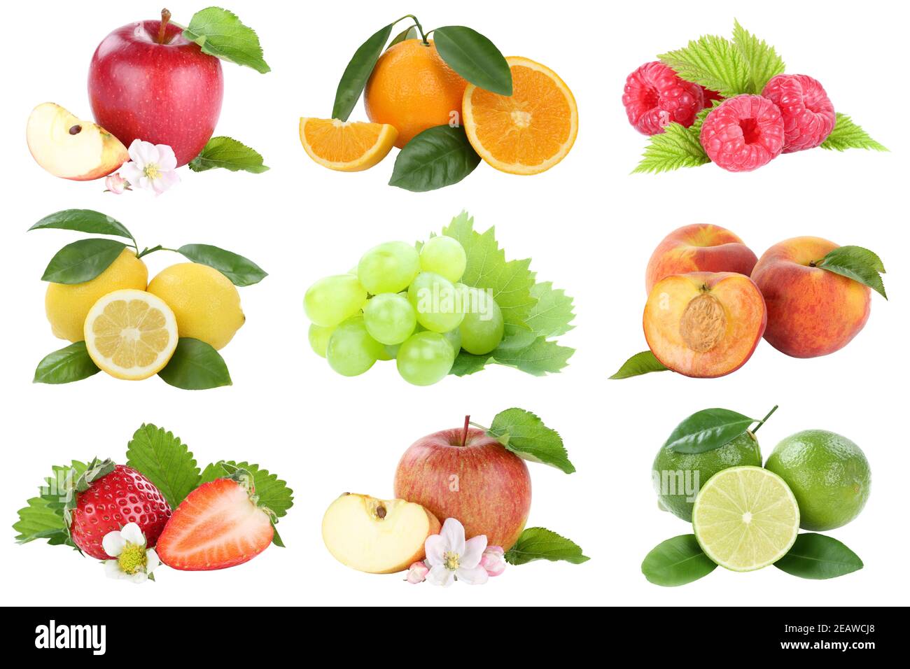 Food collection fruits apple berries apples peach oranges fresh fruit ...