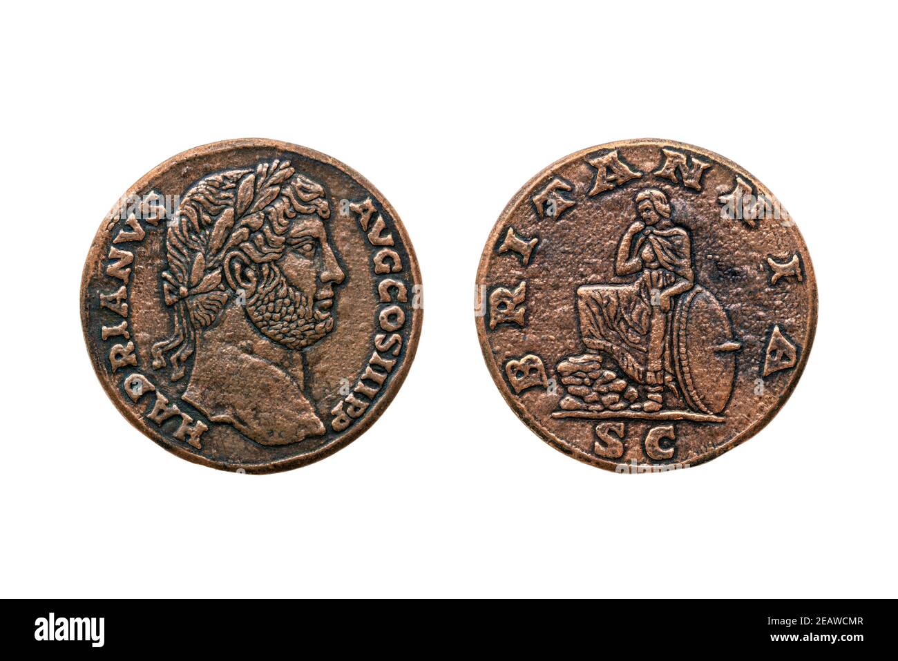 Roman Sestertius Coin of Roman Emperor Hadrian Stock Photo - Alamy