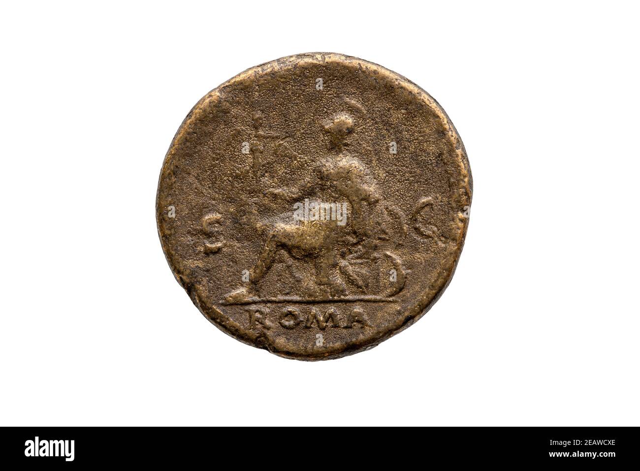 Roman Dupondius Coin of Roman Emperor Nero Stock Photo - Alamy