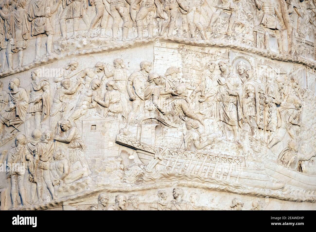 Trajan Column Is A Roman Triumphal Column In Rome Italy That Commemorates Roman Emperor Trajan