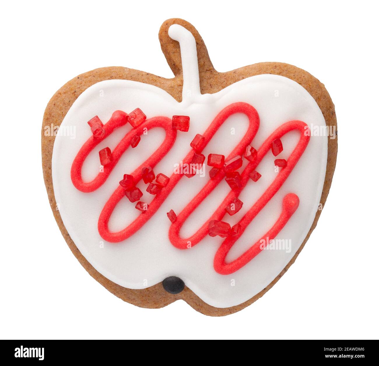 Gingerbread Cookie In Shape Of Apple Stock Photo - Alamy