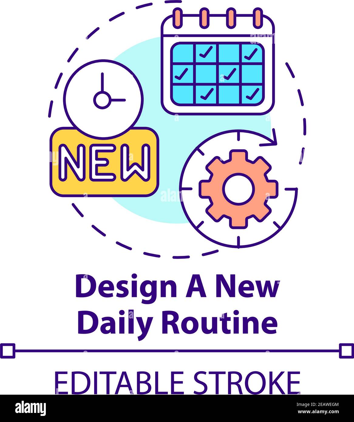 Design new daily routine concept icon Stock Vector Image & Art - Alamy