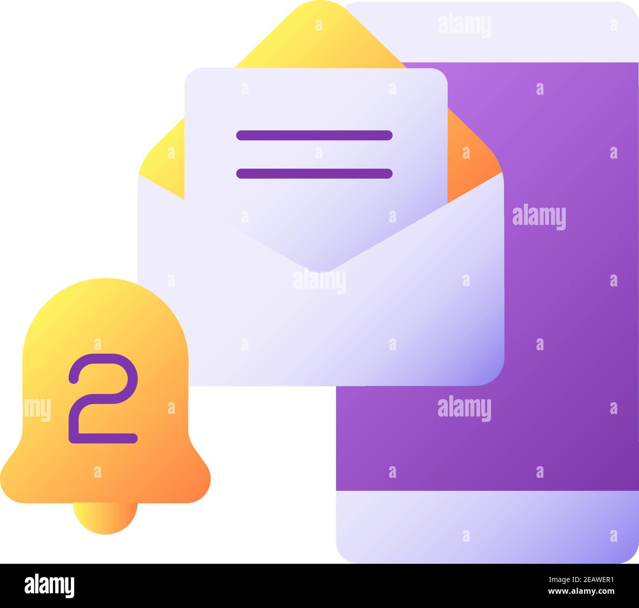 Email alert vector flat color icon Stock Vector Image & Art - Alamy