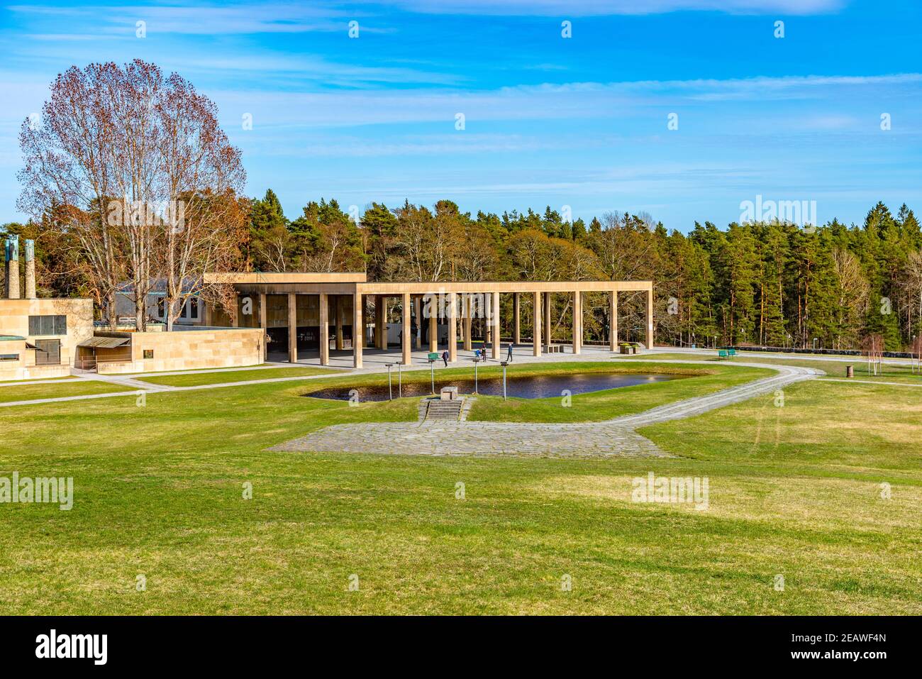 View of the Skogskyrkogarden, Unesco-listed cemetery, in Stockholm ...