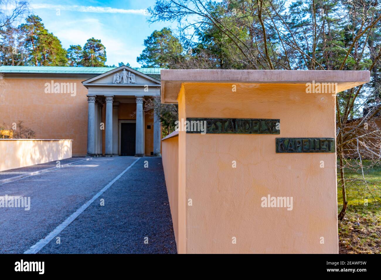 Resurrection chapel at the Skogskyrkogarden, Unesco-listed cemetery, in ...
