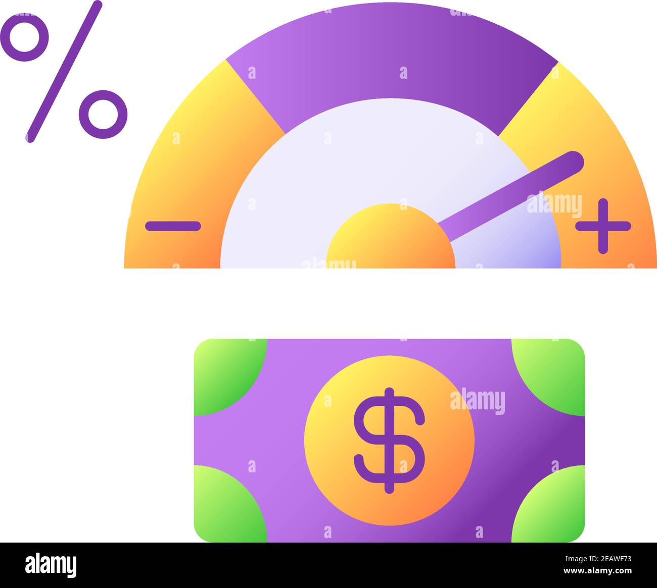 Credit score changing vector flat color icon Stock Vector Image & Art ...