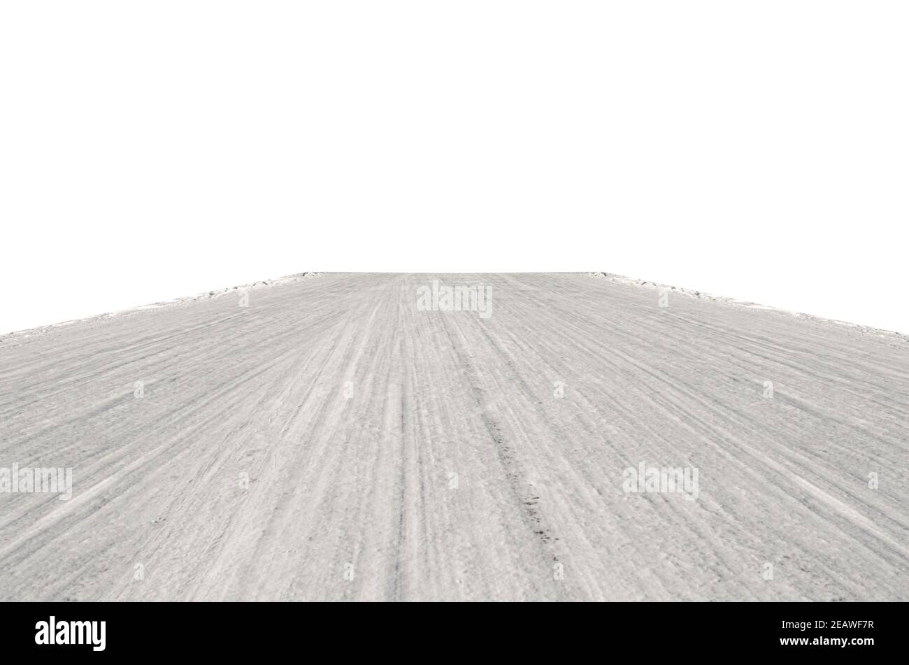 Snow covered road isolated on white background Stock Photo - Alamy
