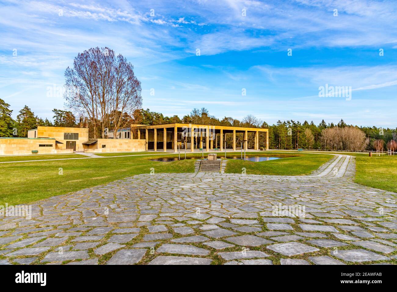 View of the Skogskyrkogarden, Unesco-listed cemetery, in Stockholm ...