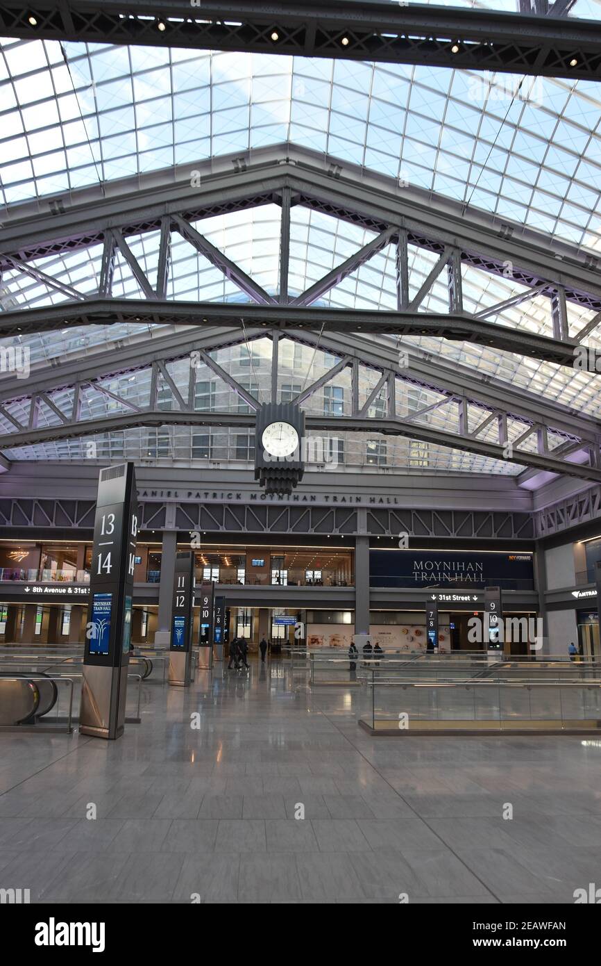 The brand new Moynihan Train Hall at Penn Station, Midtown Manhattan ...
