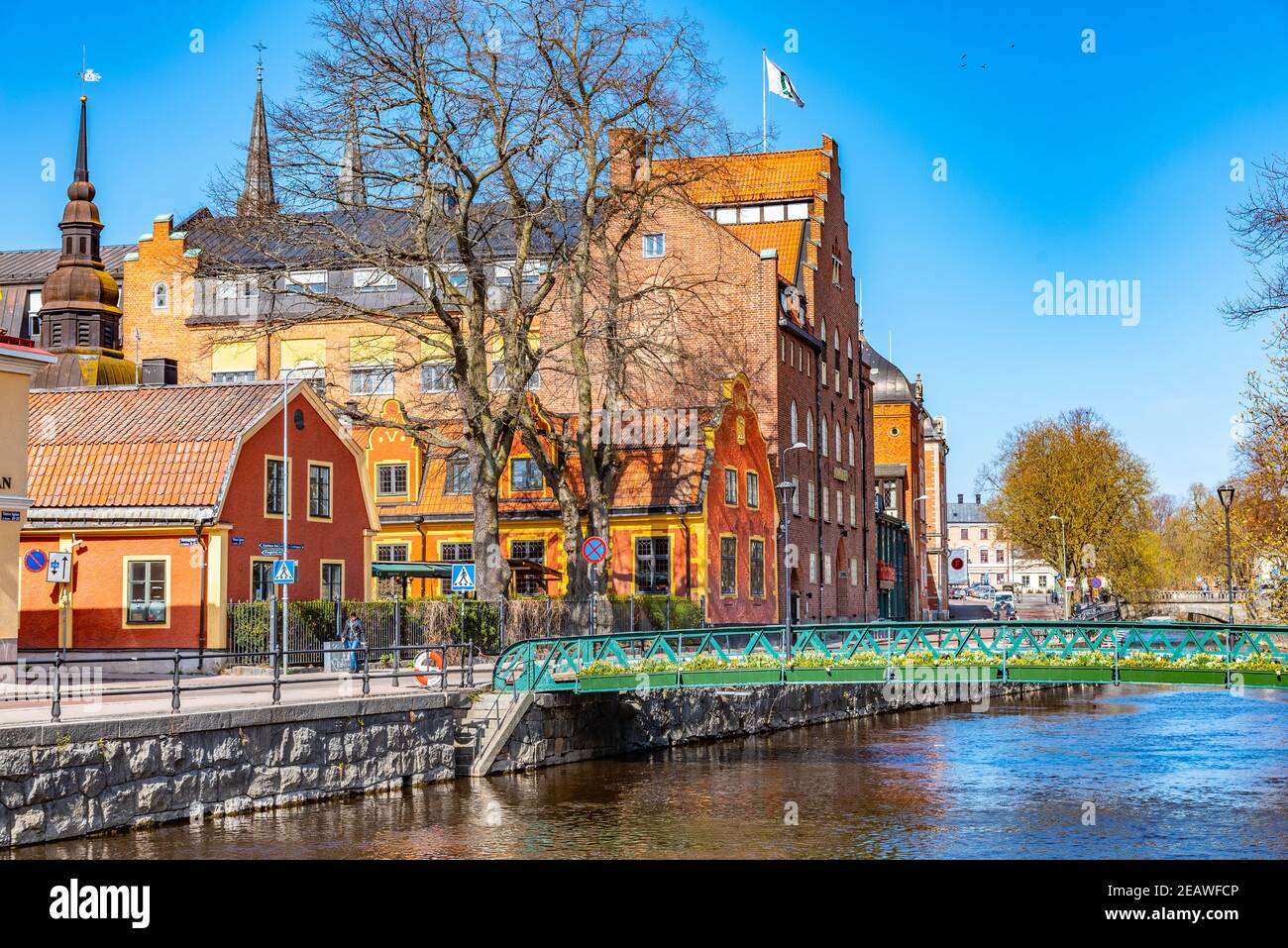 Notable buildings alongside river Fyris in Uppsala, Sweden Stock Photo - Alamy