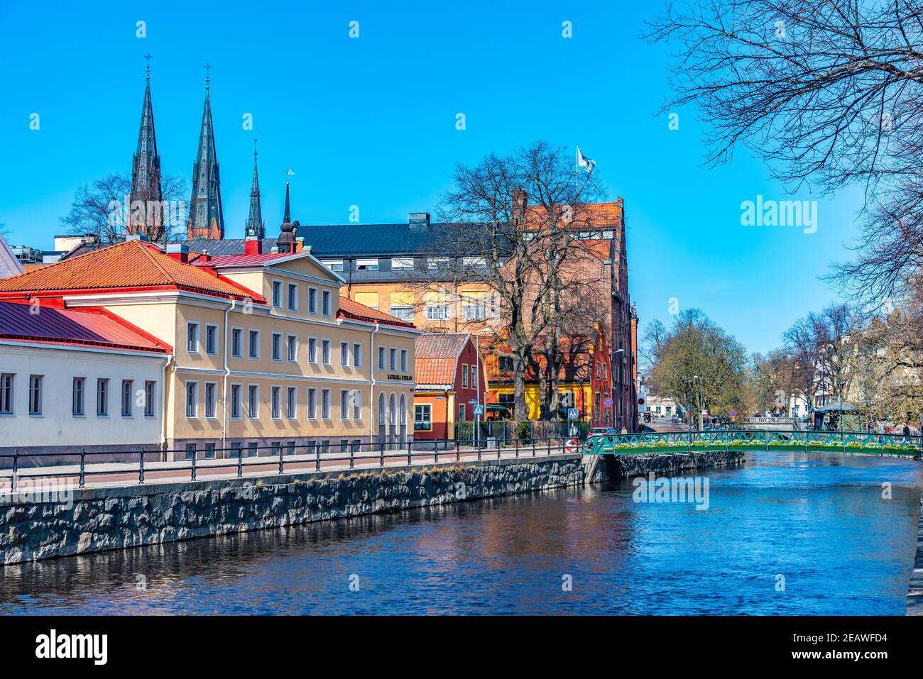 Notable buildings alongside river Fyris in Uppsala, Sweden Stock Photo - Alamy