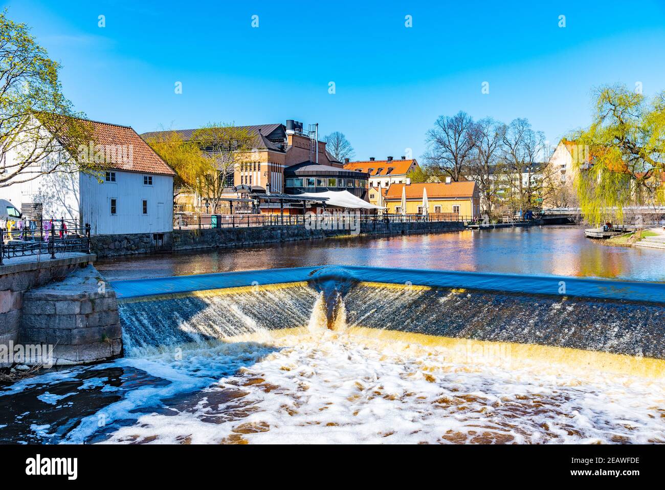 Notable buildings alongside river Fyris in Uppsala, Sweden Stock Photo - Alamy
