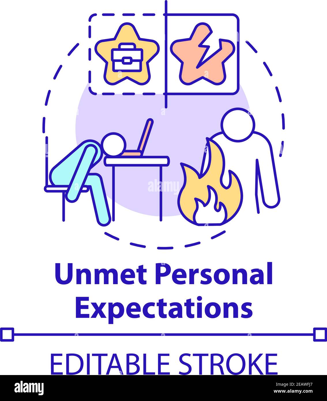 Unmet personal expectations concept icon Stock Vector Image & Art - Alamy