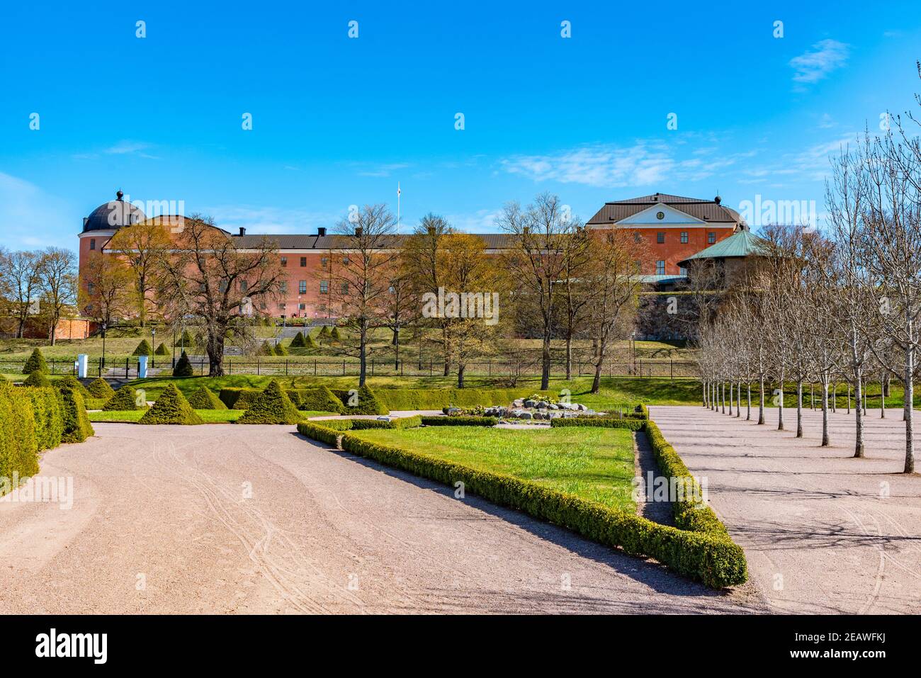 Castle in Uppsala viewed from the botanical garden, Sweden Stock Photo ...